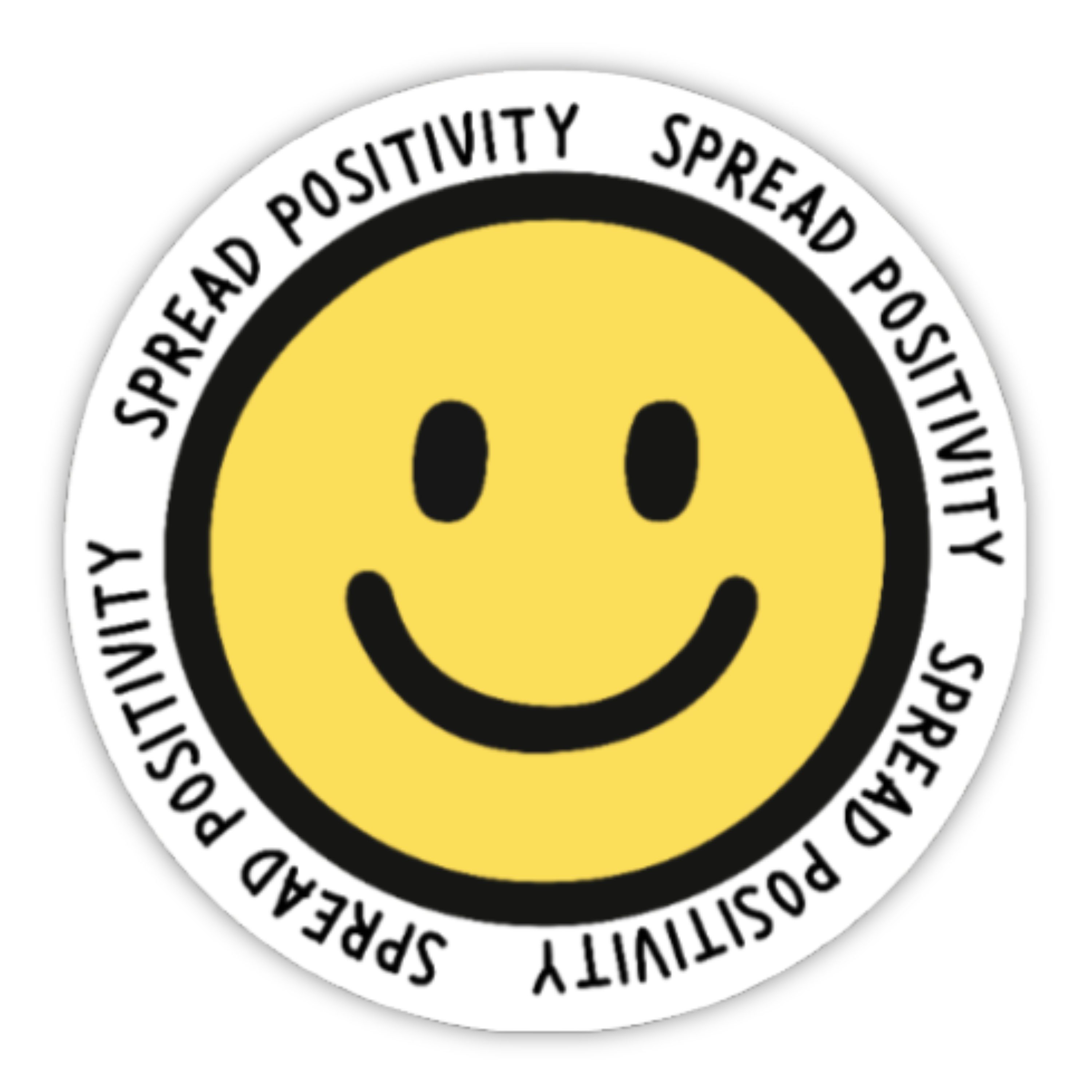 Spread Positivity Sticker, Smiley Face Happiness Art, Be Happy Sticker ...