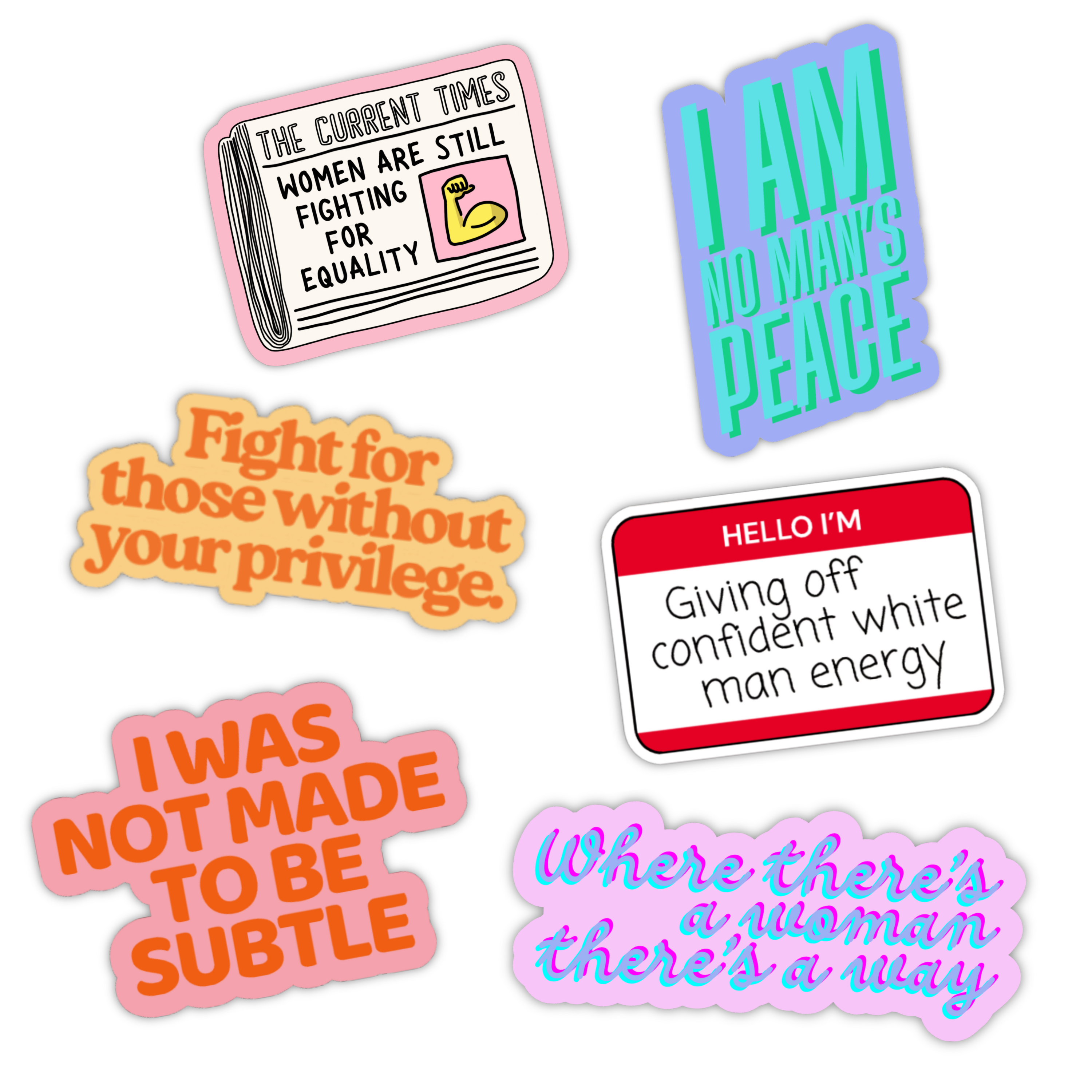 Mini Feminism Sticker Pack, Girly Stickers, Strong Women Stickers ...